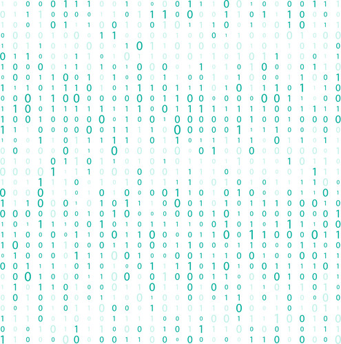 Background With Digits On Screen. Binary Code Zero One Matrix White ...