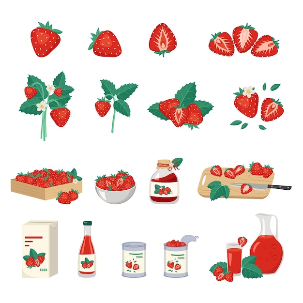 Vibrant Strawberry Collection: Fresh Fruit, Products, and Culinary ...