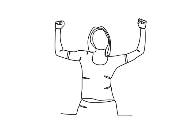 Empowered Stick Figure Celebrating with Raised Arms | Jiffy Designs