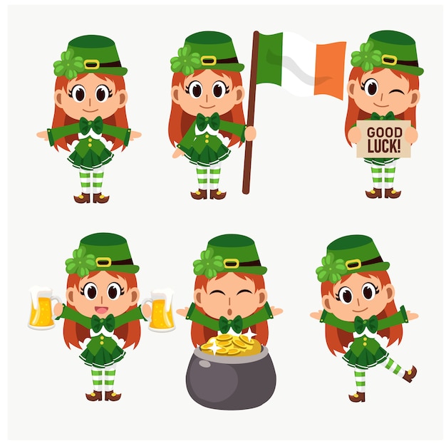 Charming Leprechaun Collection with Diverse Expressions and Accessories ...