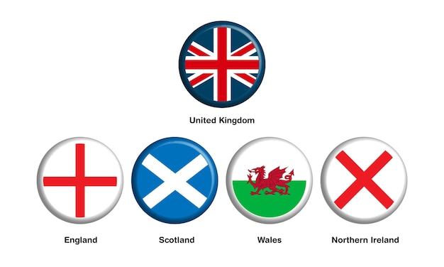 Iconic Flags of the United Kingdom: England, Scotland, Wales, and ...