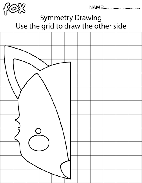 Playful Symmetry: Whimsical Fox Shape Illustration | Jiffy Designs