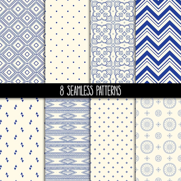 Versatile Collection of Geometric and Floral Navy Blue Patterns | Jiffy ...
