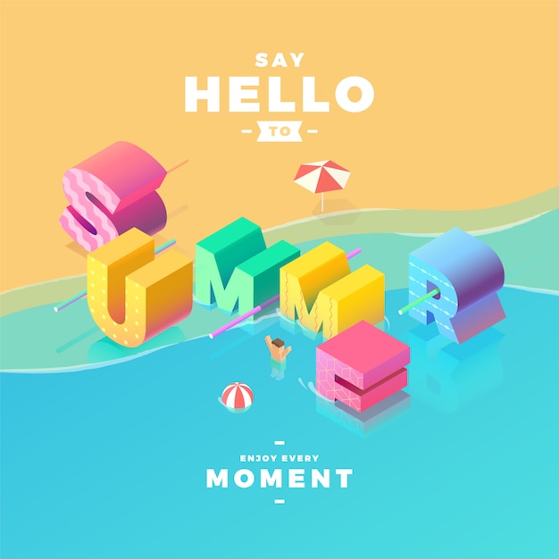Vibrant 3D Lettering Spells 'Say Hello to Every Moment' | Jiffy Designs