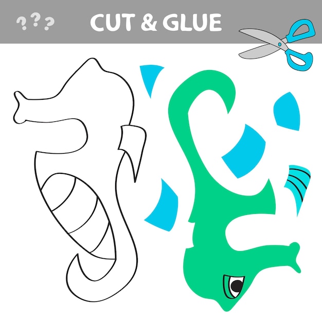 Playful Seahorse Craft - Cut and Glue DIY Project | Jiffy Designs
