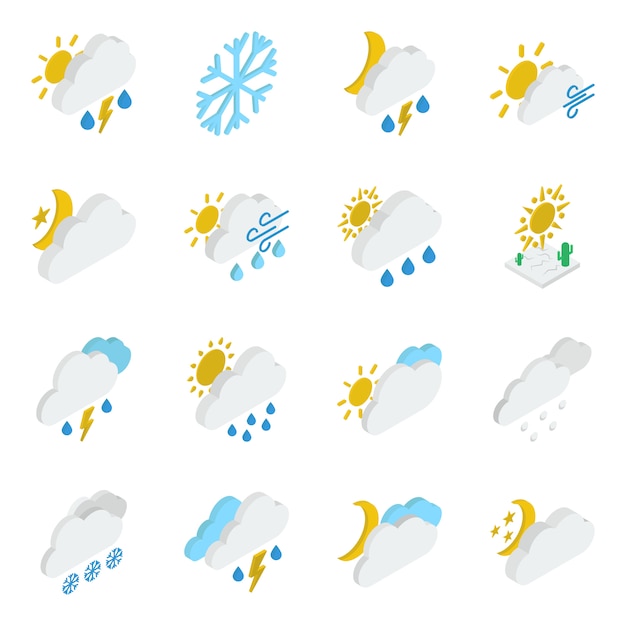Diverse Weather Symbols: A Vibrant Collection of Meteorological Icons ...