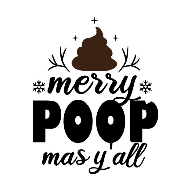 Whimsical Holiday Poop Illustration with Festive Lettering | Jiffy Designs