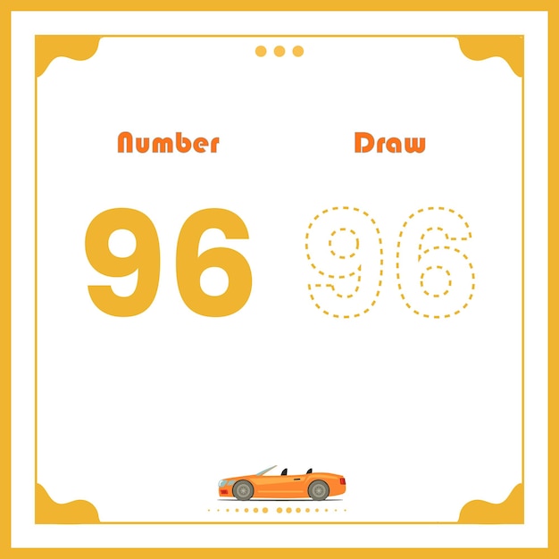 Vibrant 96 Number and Race Car Illustration | Jiffy Designs
