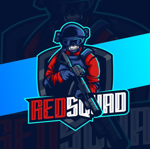 Fierce and Formidable: The Red Squad Esports Emblem | Jiffy Designs