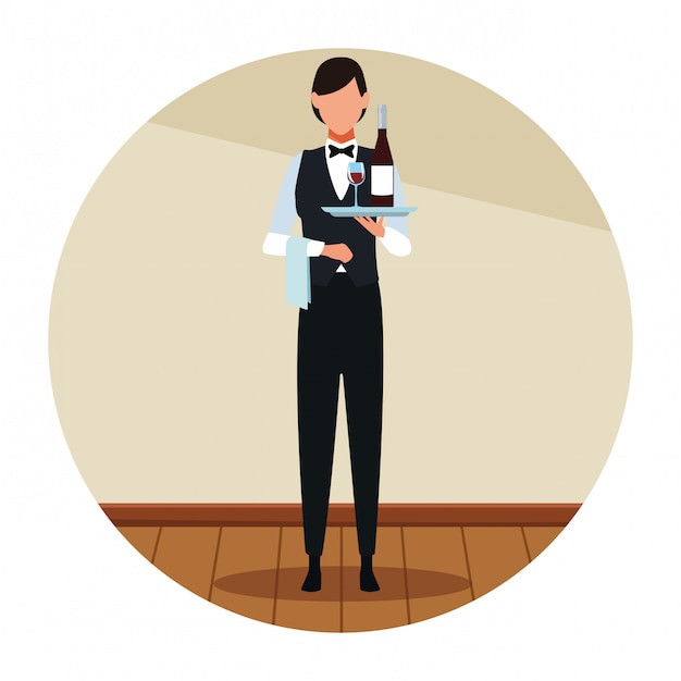 Elegant Waiter Serving Drinks in Formal Attire | Jiffy Designs