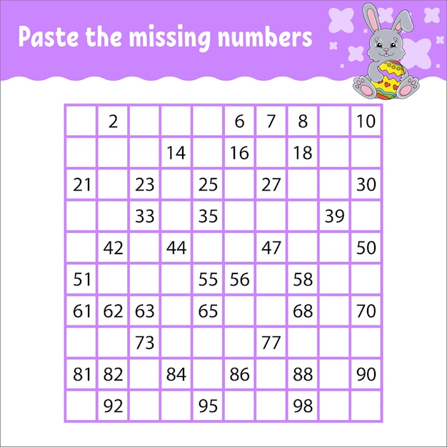 Vibrant Bunny Number Puzzle with Missing Digits | Jiffy Designs