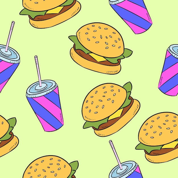Vibrant Burger and Beverage Collage: A Fun, Playful Design | Jiffy Designs