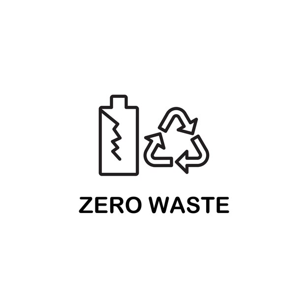 Minimalist Zero Waste Symbol with Recycling Icon | Jiffy Designs