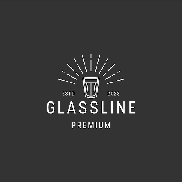 Vintage-Inspired Glassline Premium Logo with Sunburst Rays | Jiffy Designs