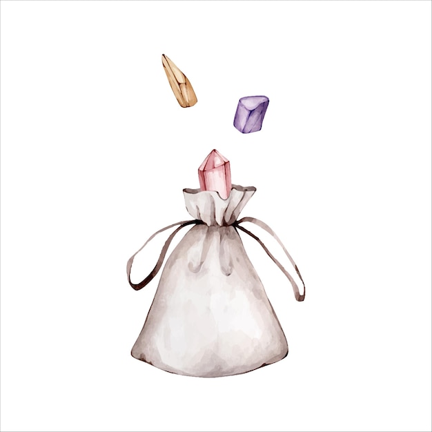 Enchanted Pouch with Floating Gemstones and Crystals | Jiffy Designs