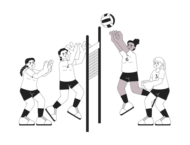Energetic Volleyball Players Spike and Spike in Action | Jiffy Designs