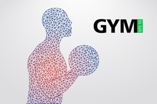 Geometric Silhouette of a Muscular Gym Enthusiast | Jiffy Designs