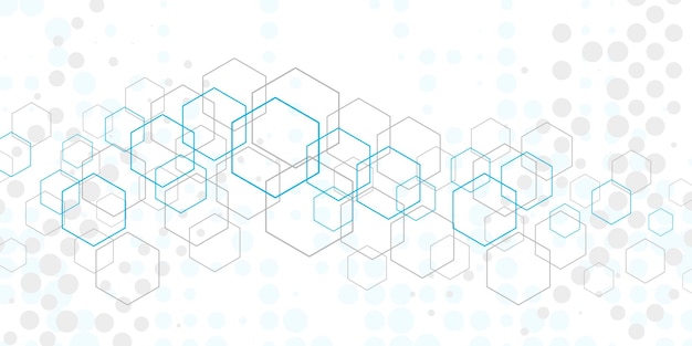 Interlocking Hexagonal Patterns in Shades of Blue and White | Jiffy Designs