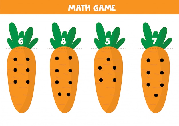 Colorful Carrot Math Game with Numbers | Jiffy Designs