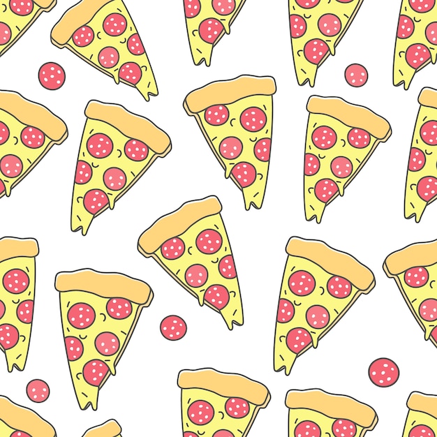 Delightful Pizza Slice Pattern with Pepperoni Toppings | Jiffy Designs