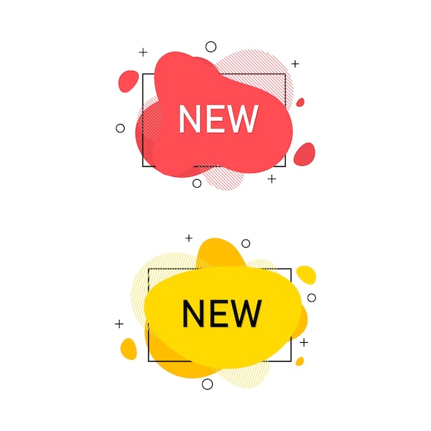 Vibrant Modern Abstract Labels with 'NEW' Text | Jiffy Designs