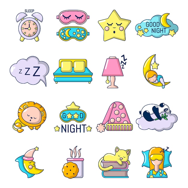 Delightful Collection of Whimsical Bedtime Icons and Symbols | Jiffy ...