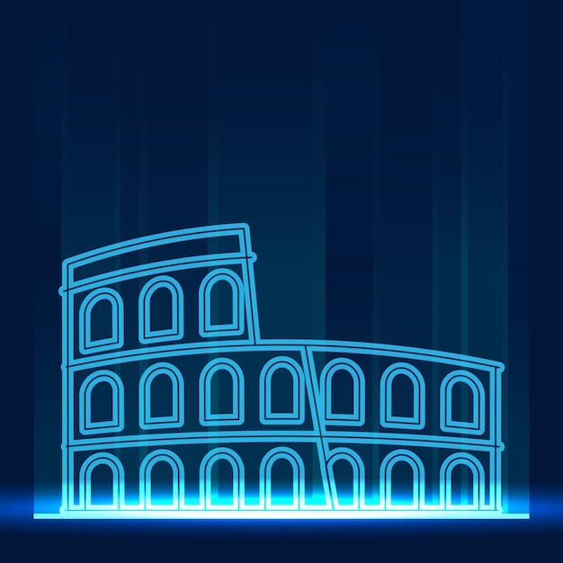 Glowing Neon Colosseum: A Captivating Architectural Landmark | Jiffy ...