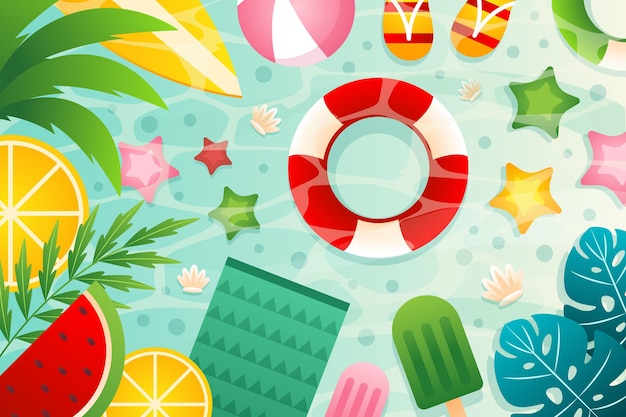 Vibrant Summer Beach Essentials Collage | Jiffy Designs