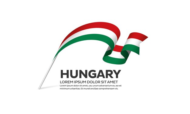 Vibrant Hungarian Flag Waving with Elegant Typography | Jiffy Designs