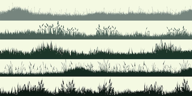 Diverse Grass Silhouettes in Serene Landscape Scenes | Jiffy Designs