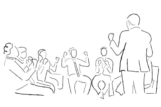 Minimalist Crowd of Diverse Stick Figure People in Discussion | Jiffy ...