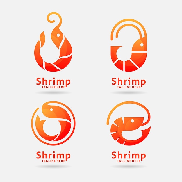 Vibrant Shrimp Silhouette Icons for Seafood Branding | Jiffy Designs