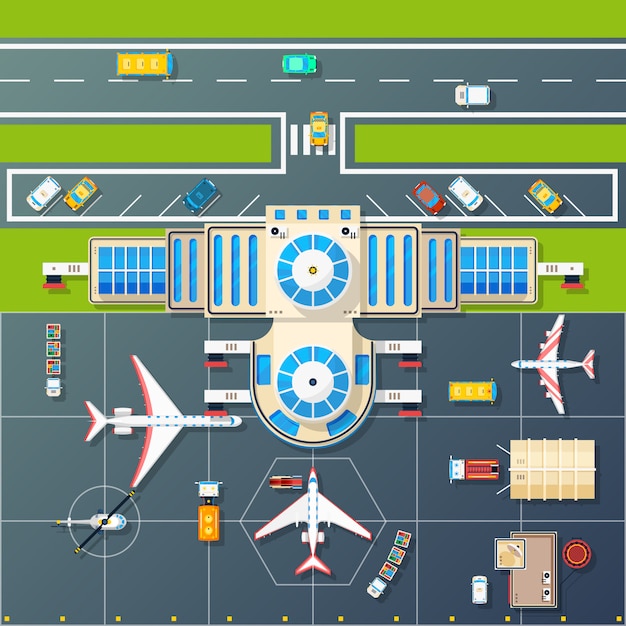 Vibrant Airport Layout with Planes and Vehicles | Jiffy Designs