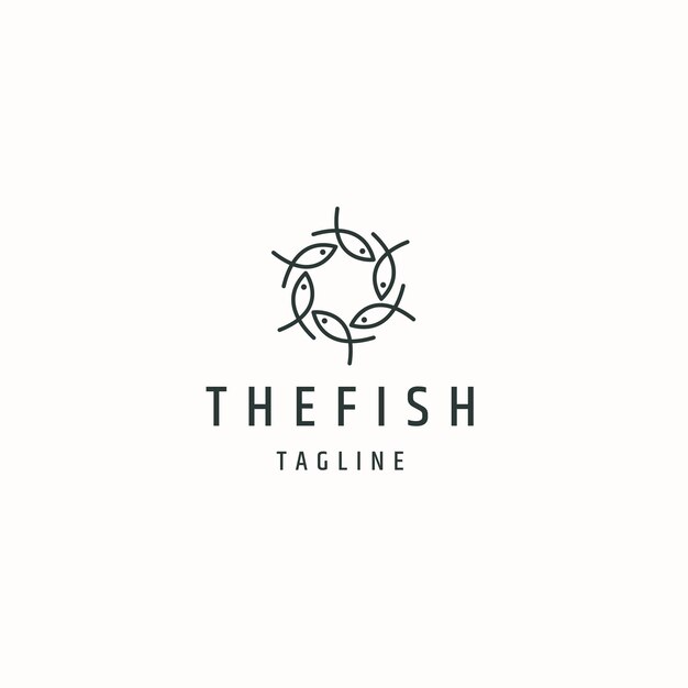 Elegant Circular Fish Logo with Minimalist Linework | Jiffy Designs