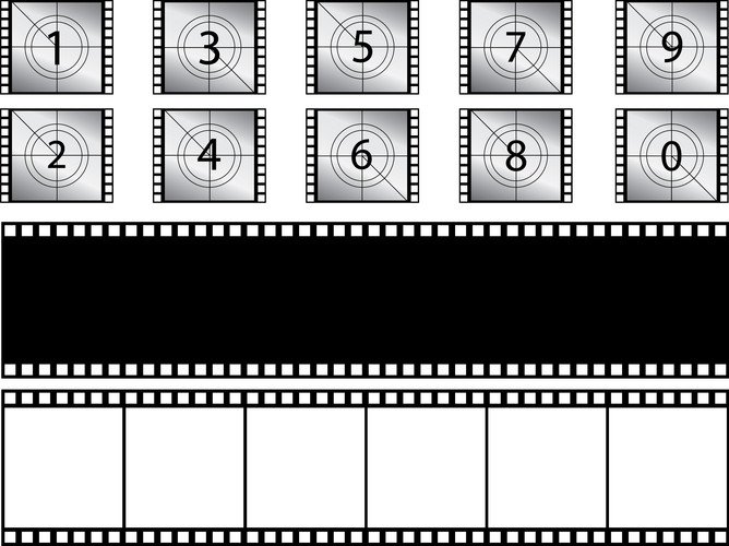 Film Strips And Countdown Illustrated On White | Jiffy Designs