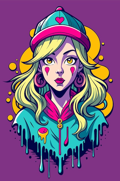 Vibrant Anime-Inspired Portrait of a Colorful, Expressive Girl | Jiffy ...
