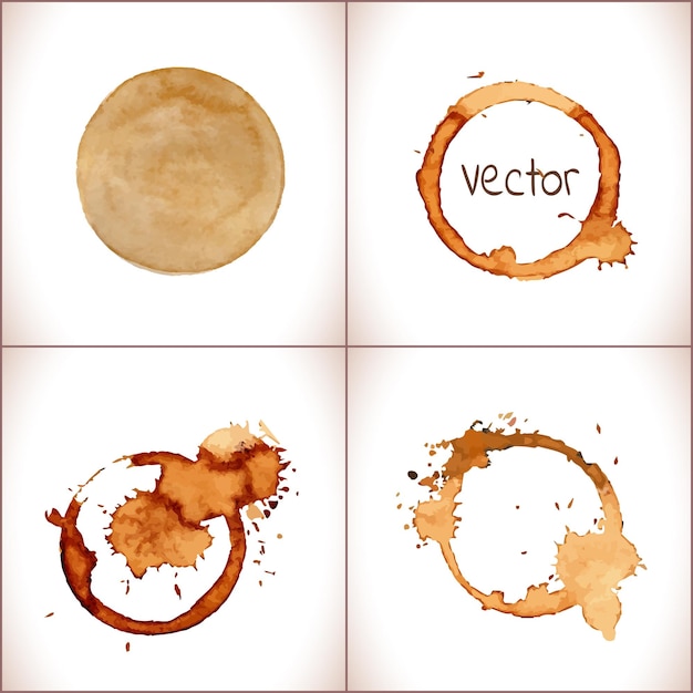 Vibrant Collection of Watercolor Coffee Stain Illustrations | Jiffy Designs