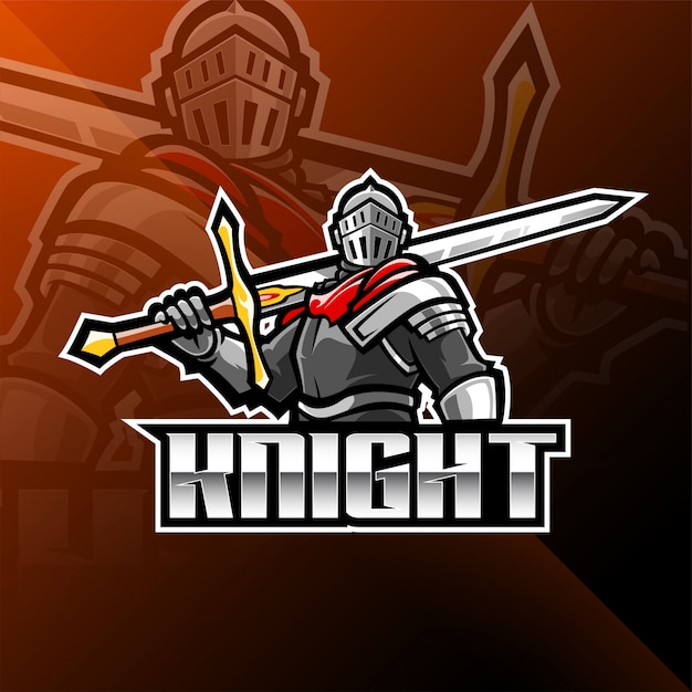 Valiant Knight Wielding Sword in Heroic Emblem | Jiffy Designs