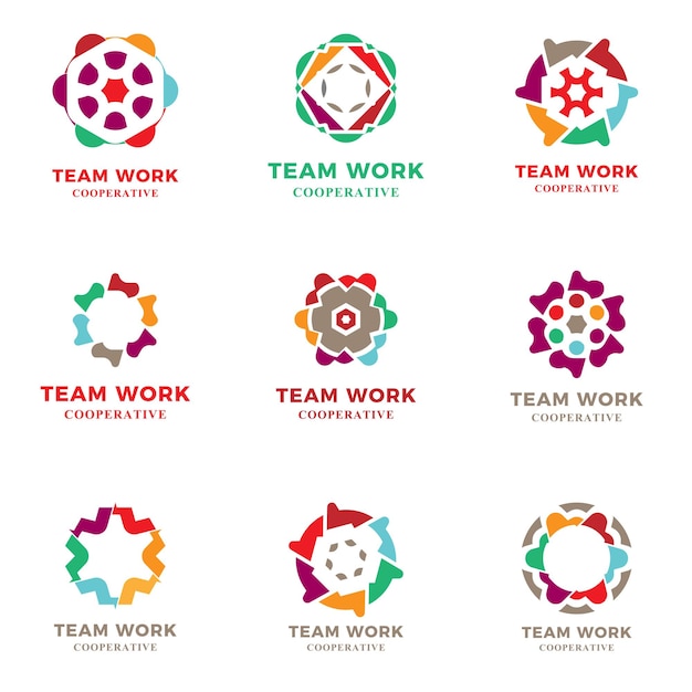 Vibrant Teamwork Symbols: Collaborative Circles and Shapes | Jiffy Designs
