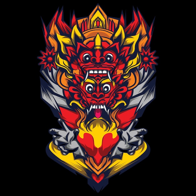 Fierce Mythical Creature Emblem in Vibrant Flames | Jiffy Designs