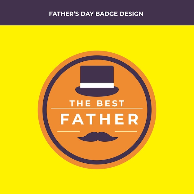Stylish 'The Best Father' Badge Design for Father's Day | Jiffy Designs