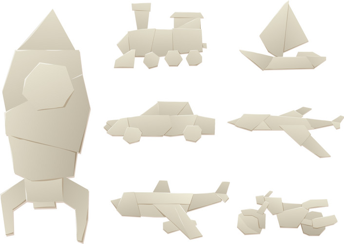 Origami Logistic Paper Transport Concept Original Flat Travel Paper ...