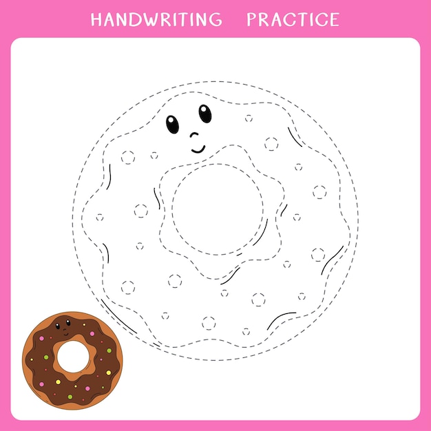 Cheerful Donut Handwriting Practice Sheet | Jiffy Designs