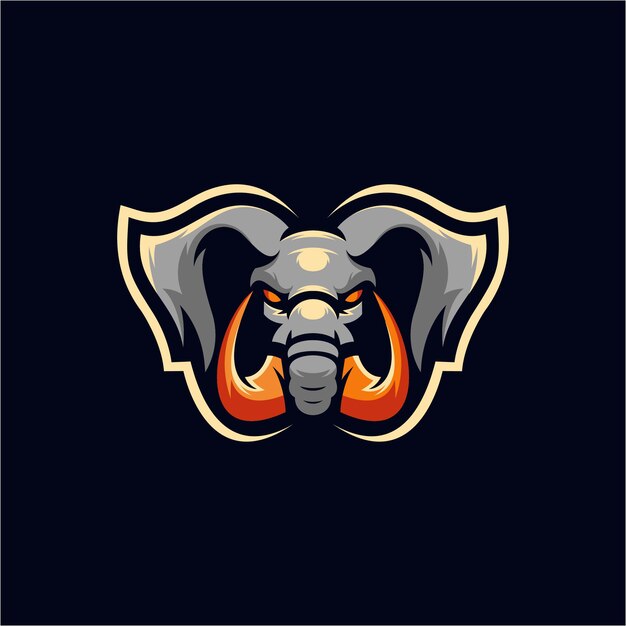 Majestic Elephant Emblem with Fiery Backdrop | Jiffy Designs