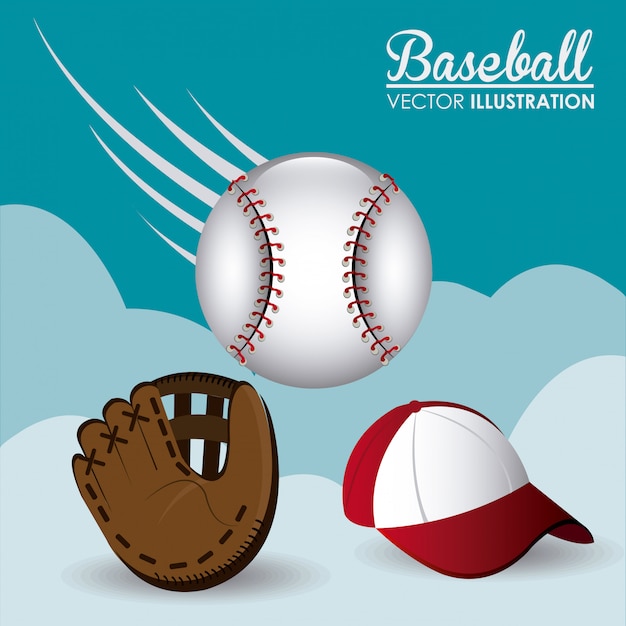 Iconic Baseball Gear Captured in Vibrant Illustration | Jiffy Designs