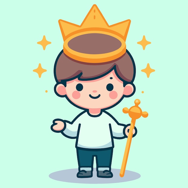 Charming Prince with Golden Crown and Scepter | Jiffy Designs
