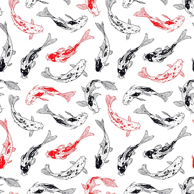 Elegant Koi Fish Watercolor Pattern | Jiffy Designs