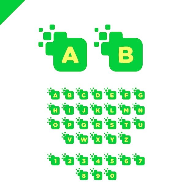 Vibrant Green Alphabet and Number Icon Collection | Jiffy Designs