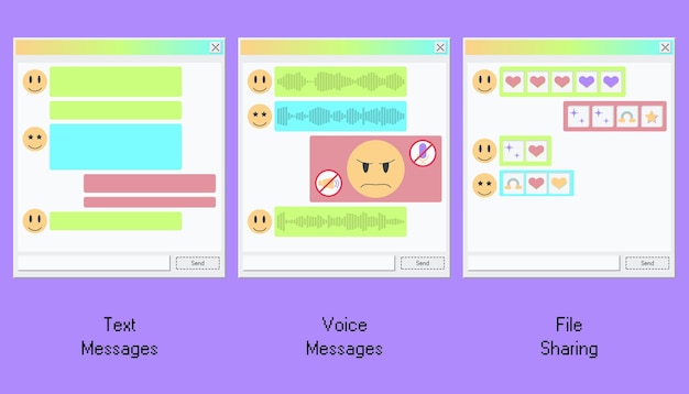 Vibrant Messaging Interface with Expressive Emojis and Sliders | Jiffy ...