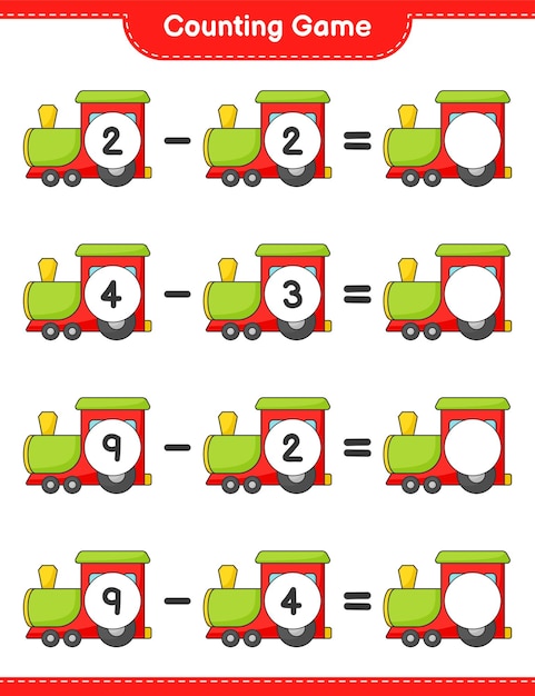 Cheerful Train Counting Game for Kids | Jiffy Designs